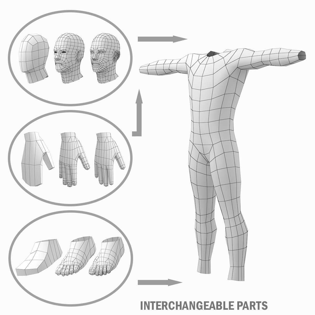 Mesh male body t-pose 3D model - TurboSquid 1268686