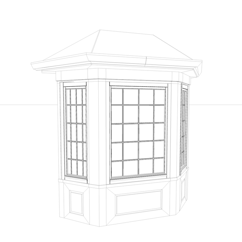 3D model windows bay mullions - TurboSquid 1269076