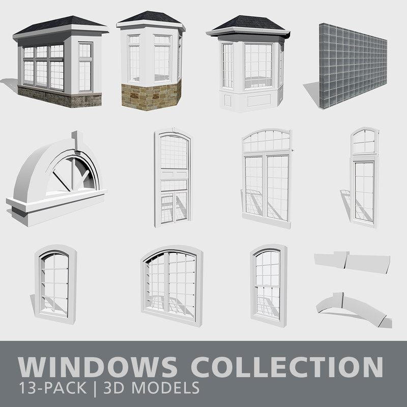 3D model windows bay mullions - TurboSquid 1269076