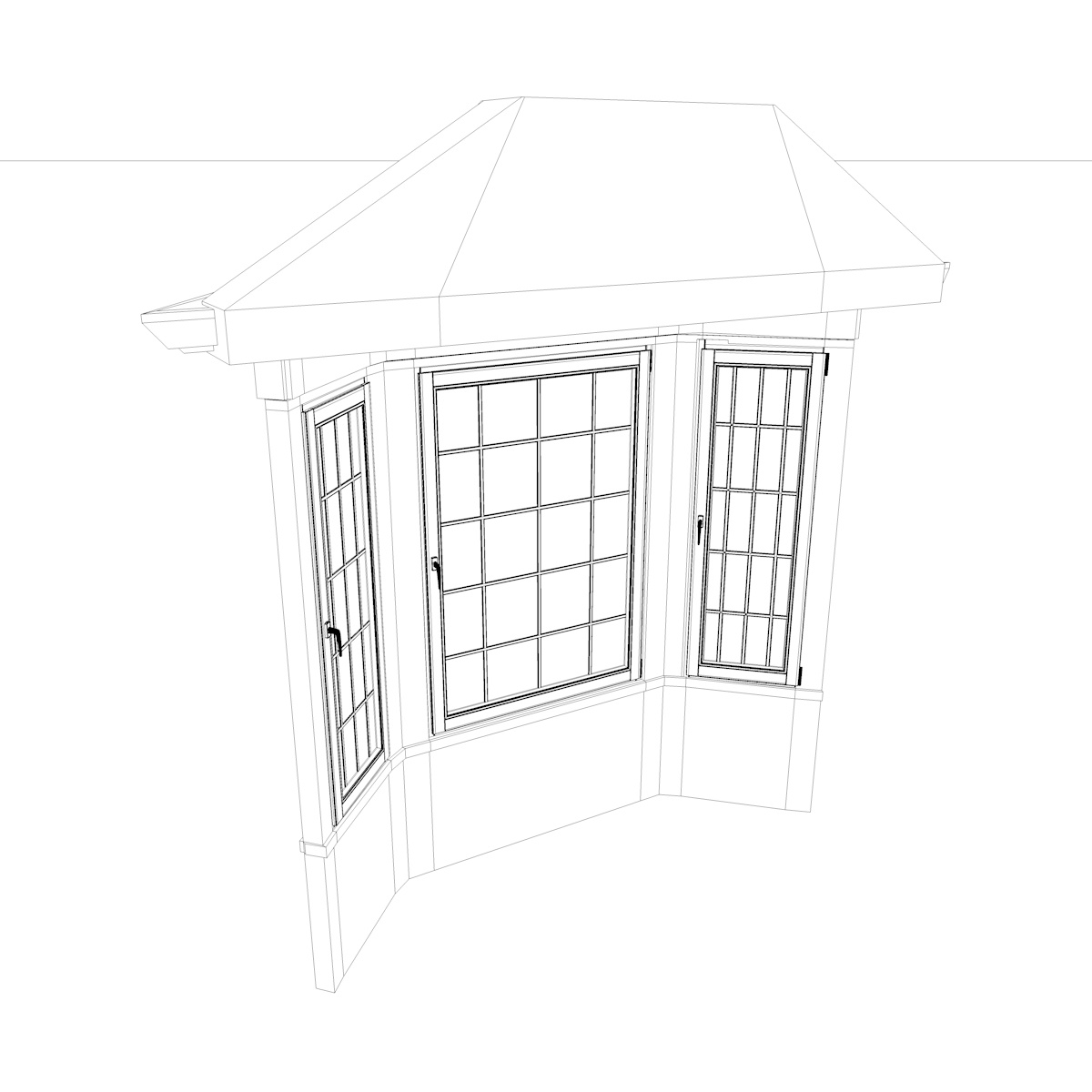 3D model windows bay mullions - TurboSquid 1269076