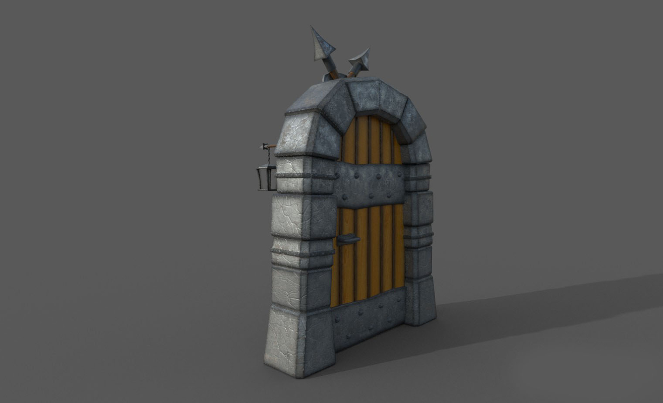 Medieval cartoon gate 3D model - TurboSquid 1269508