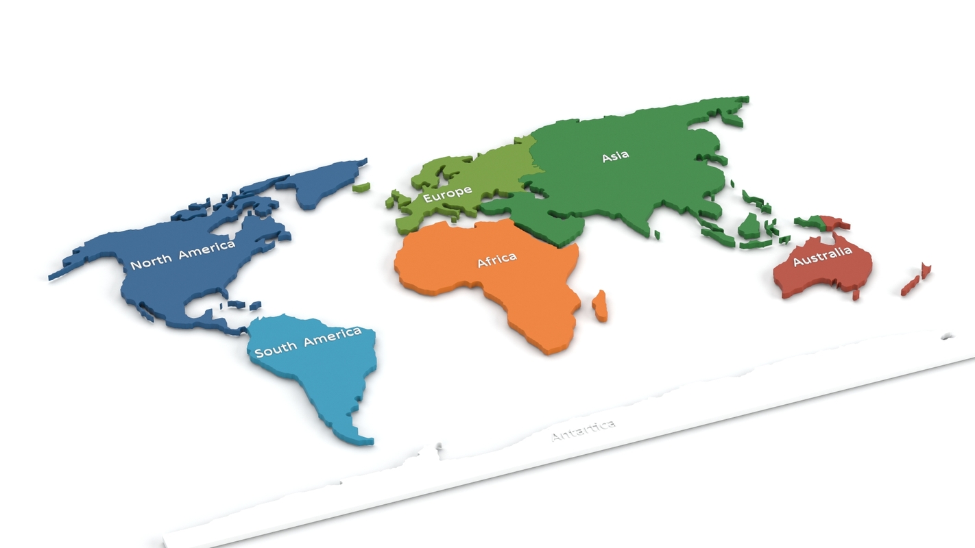 World continents 3D model - TurboSquid 1269609