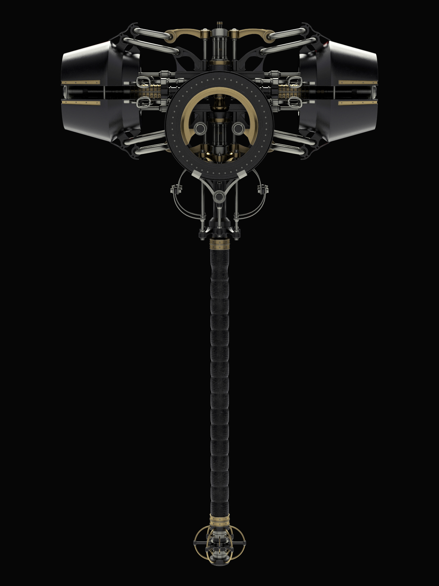 3D steampunk hammer weapon model - TurboSquid 1269691