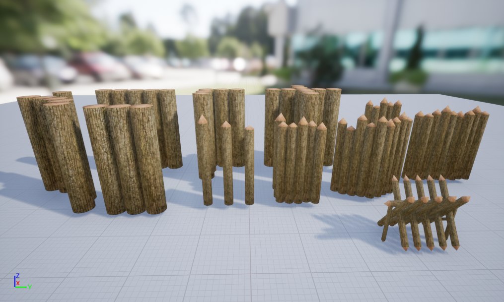 Stockades medieval 3D model - TurboSquid 1269724