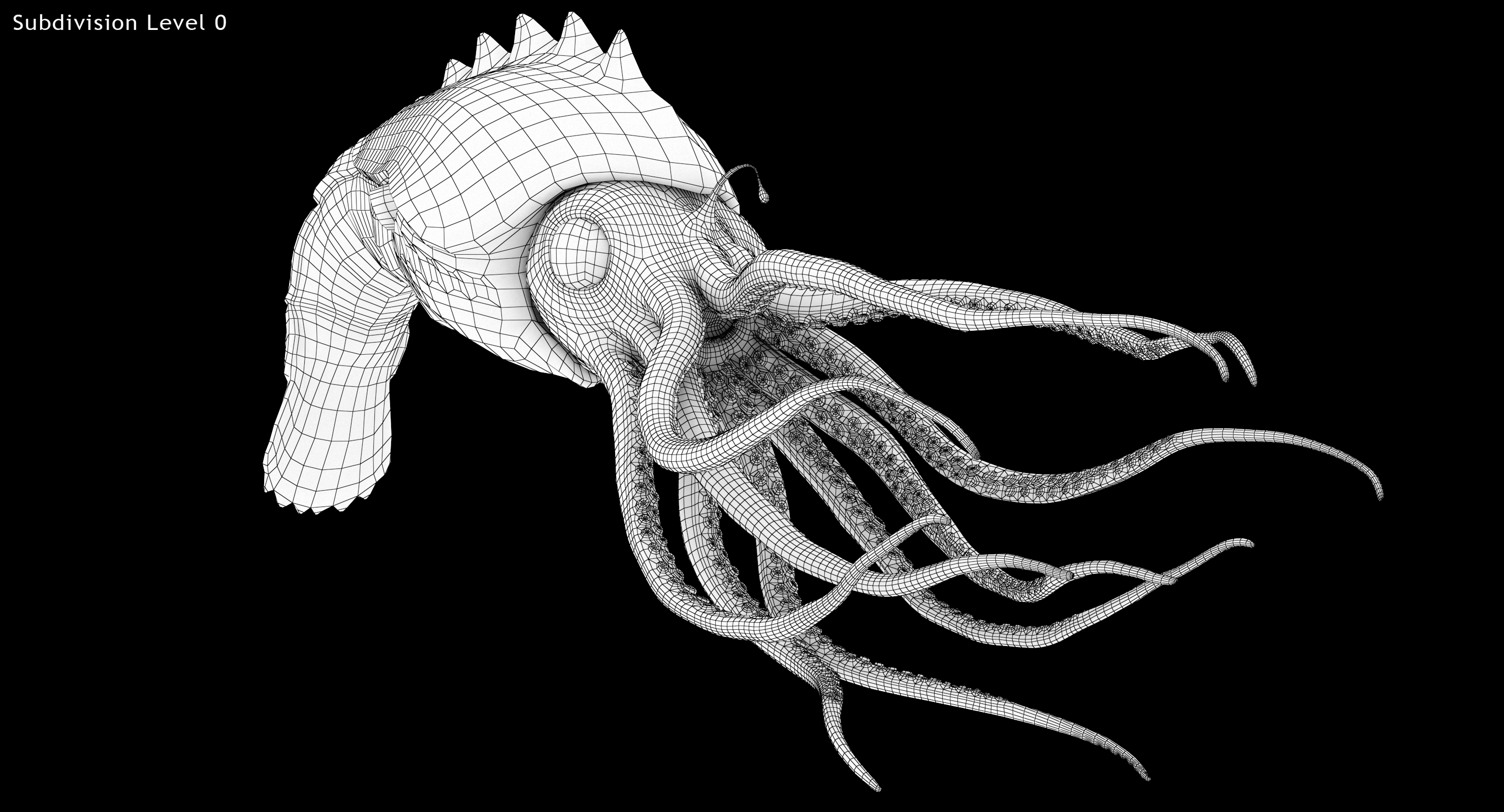 Squid creature model - TurboSquid 1271008