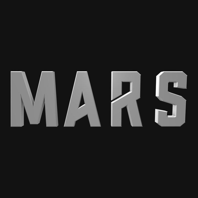 3D mars movie letters - TurboSquid 1271094