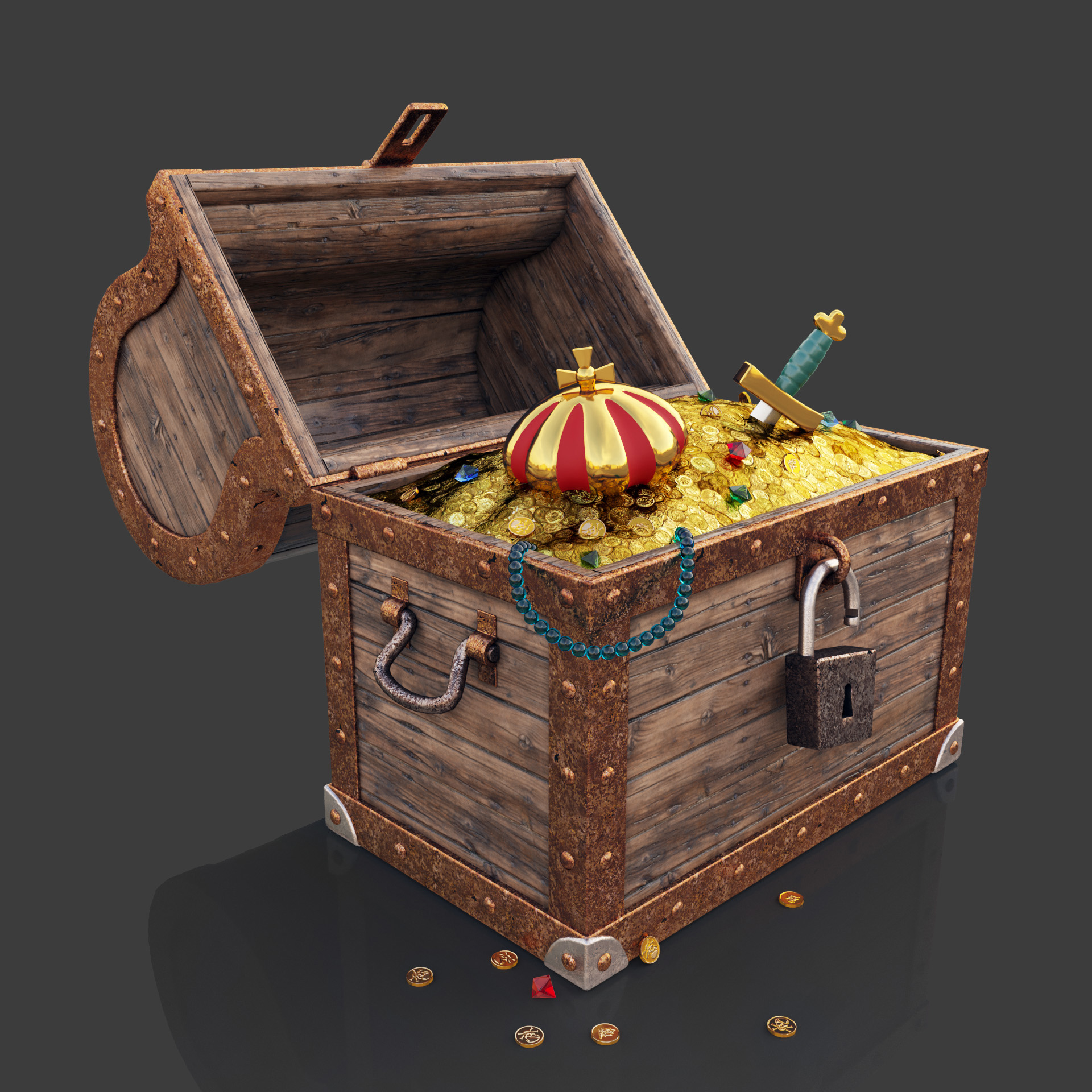 Treasures chest 3D model - TurboSquid 1271222