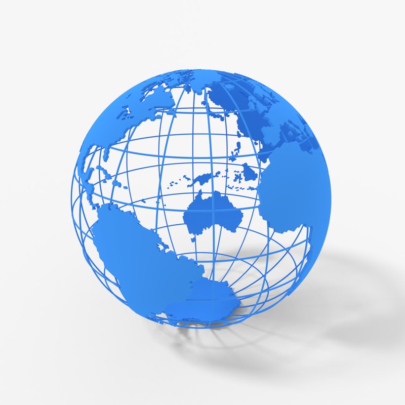 Globe meridians continents 3D - TurboSquid 1271590