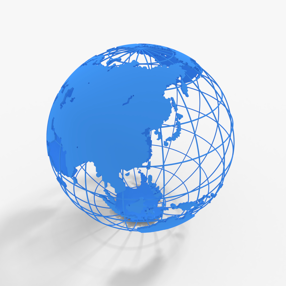 Globe meridians continents 3D - TurboSquid 1271590