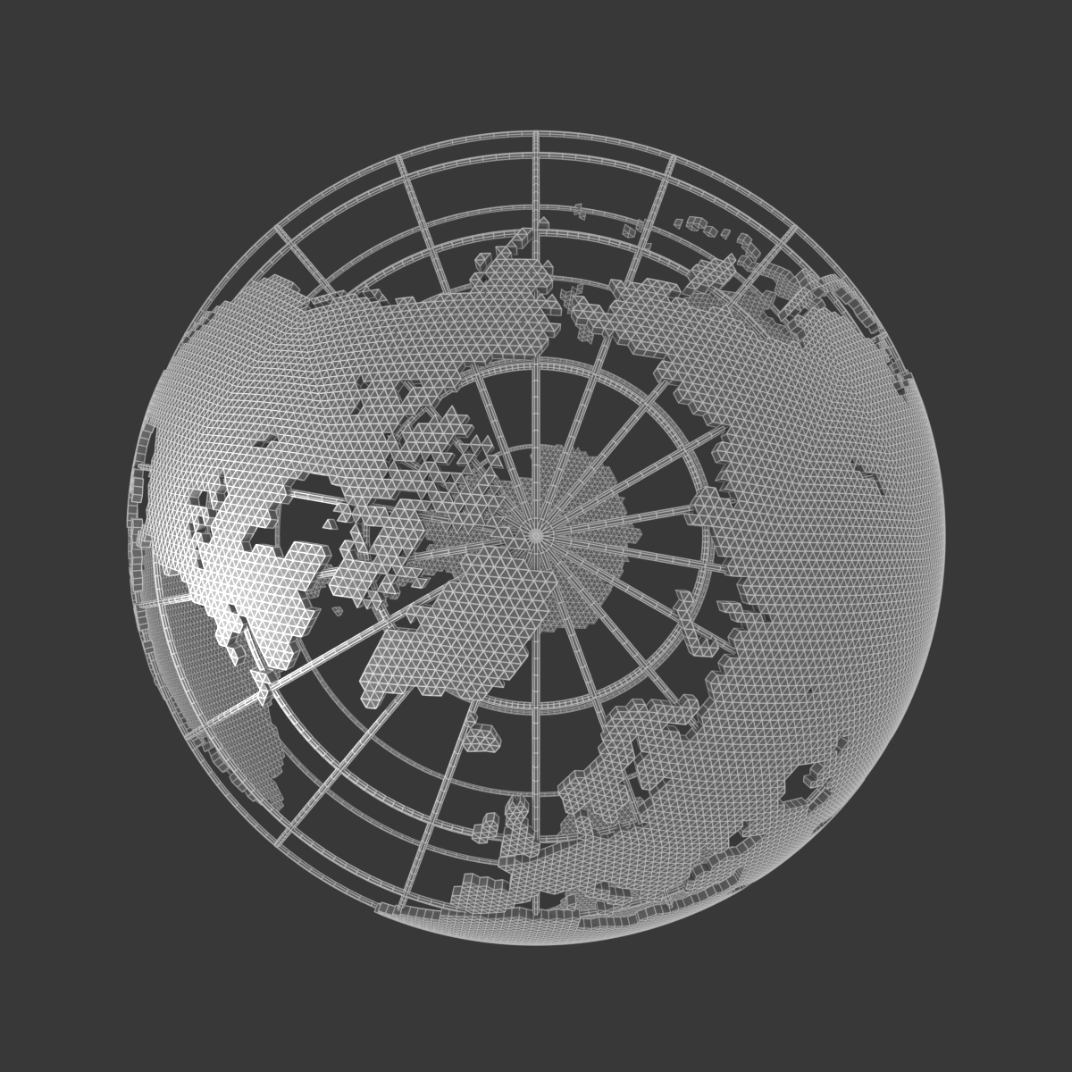 Globe meridians continents 3D - TurboSquid 1271590