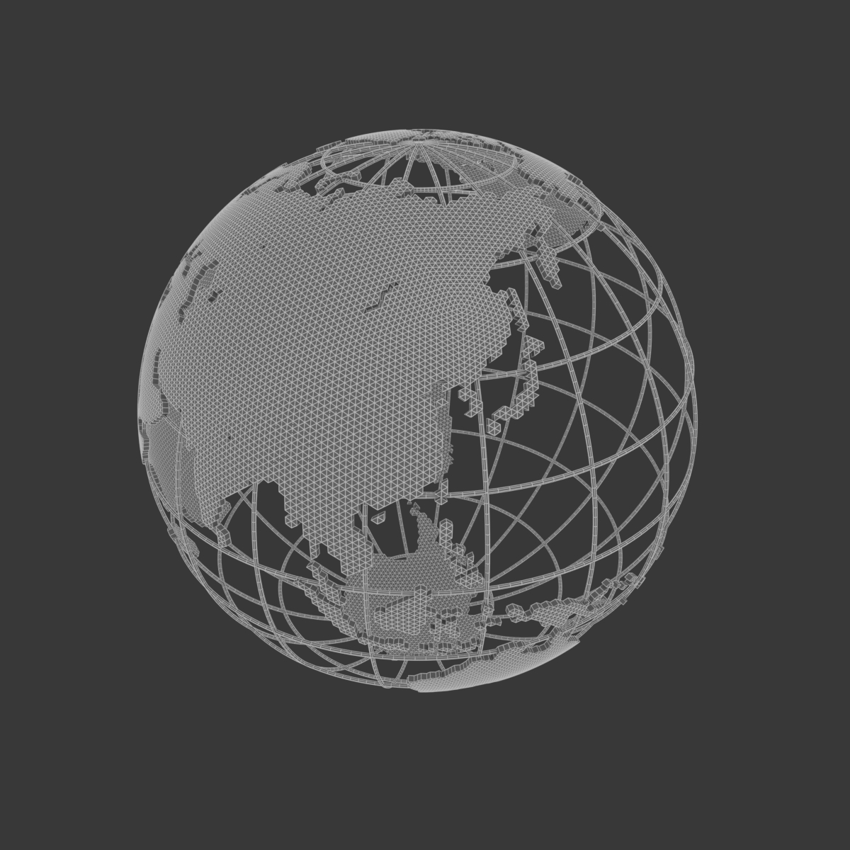 Globe meridians continents 3D - TurboSquid 1271590