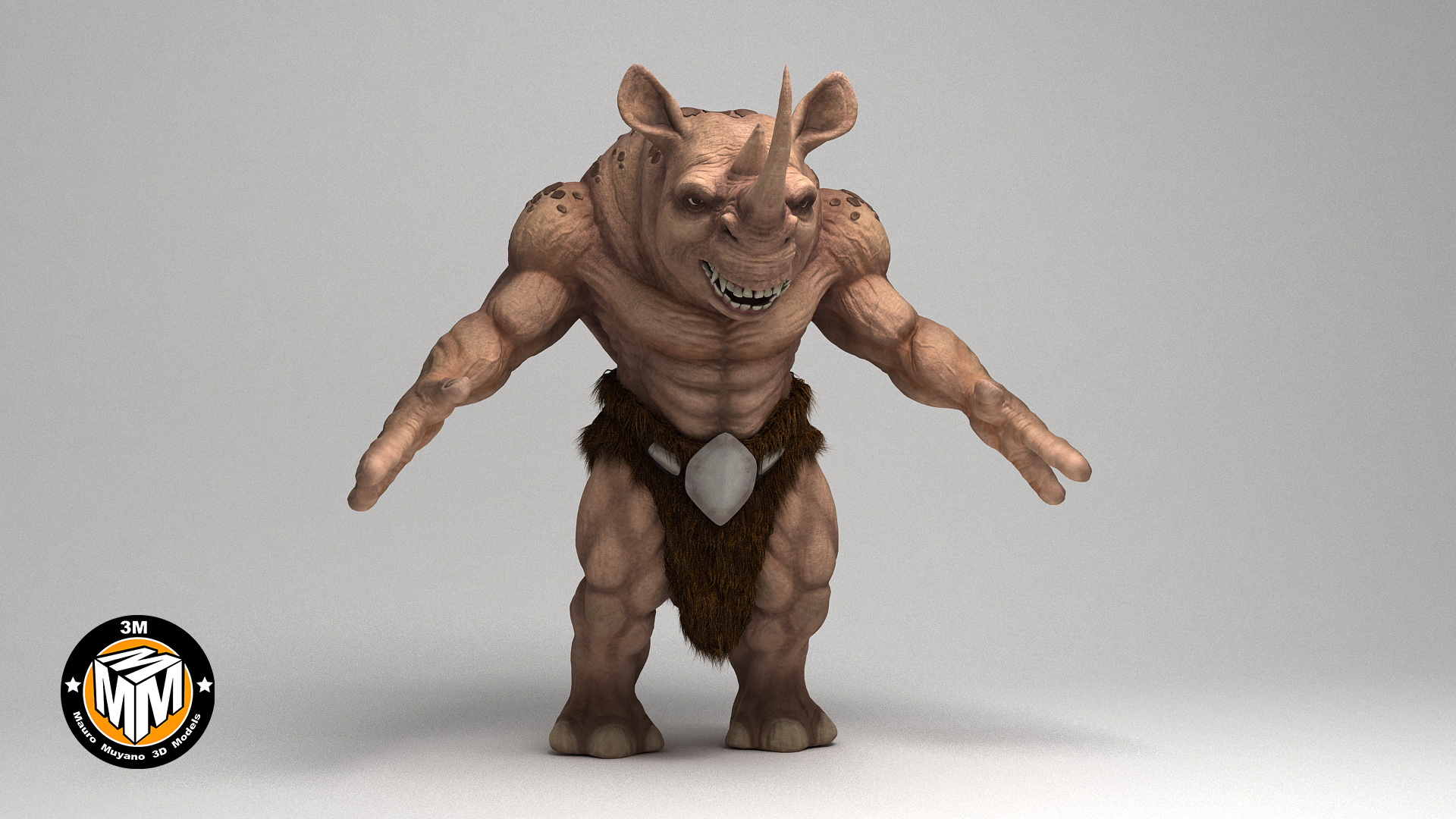 3D monster minotaur rhinoceros - TurboSquid 1271887