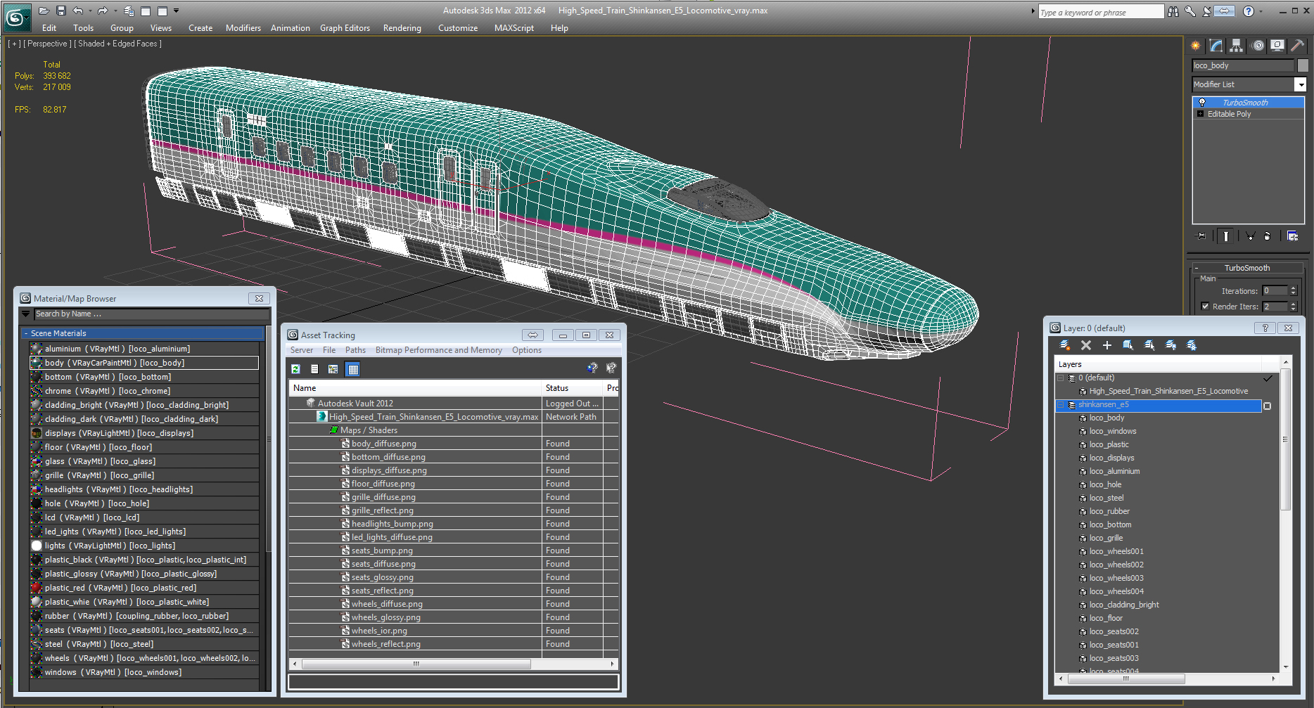 高速列車新幹線E5機関車3Dモデル - TurboSquid 1272205