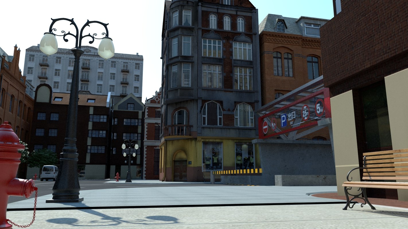 3D city street model - TurboSquid 1272340