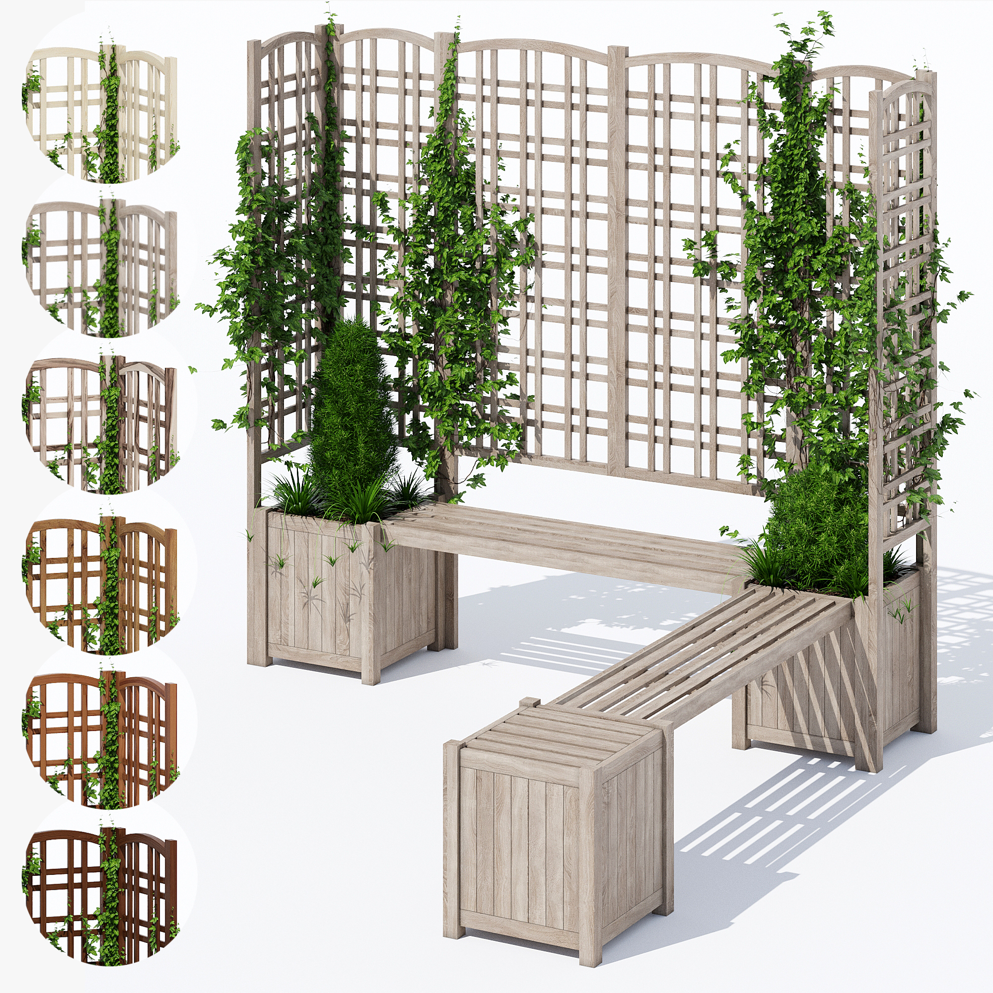 3D eucalyptus trellis bench model - TurboSquid 1272548