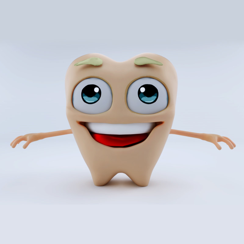 Toon character tooth 3D model - TurboSquid 1273033