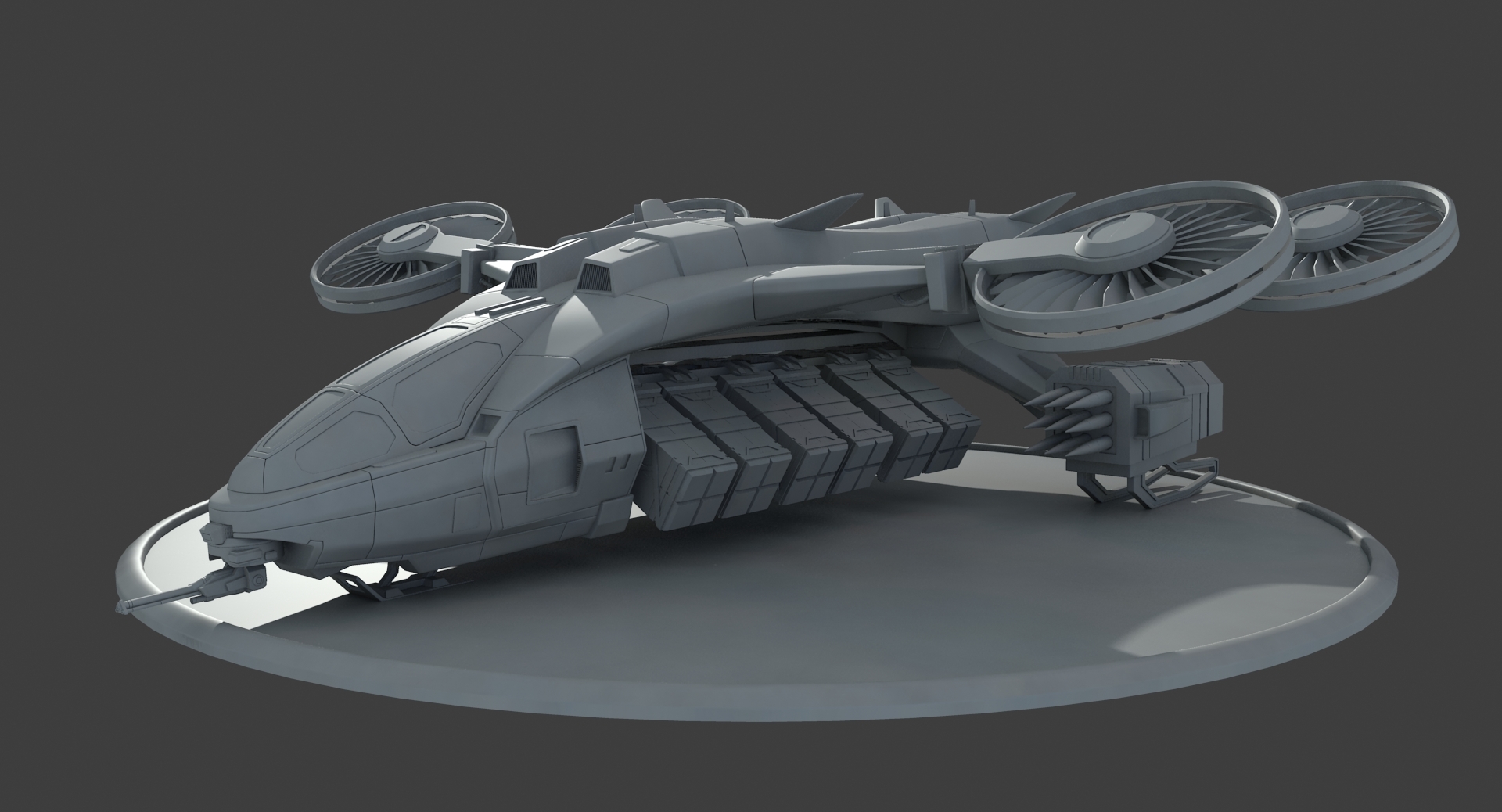 Futuristic dropship model - TurboSquid 1273381