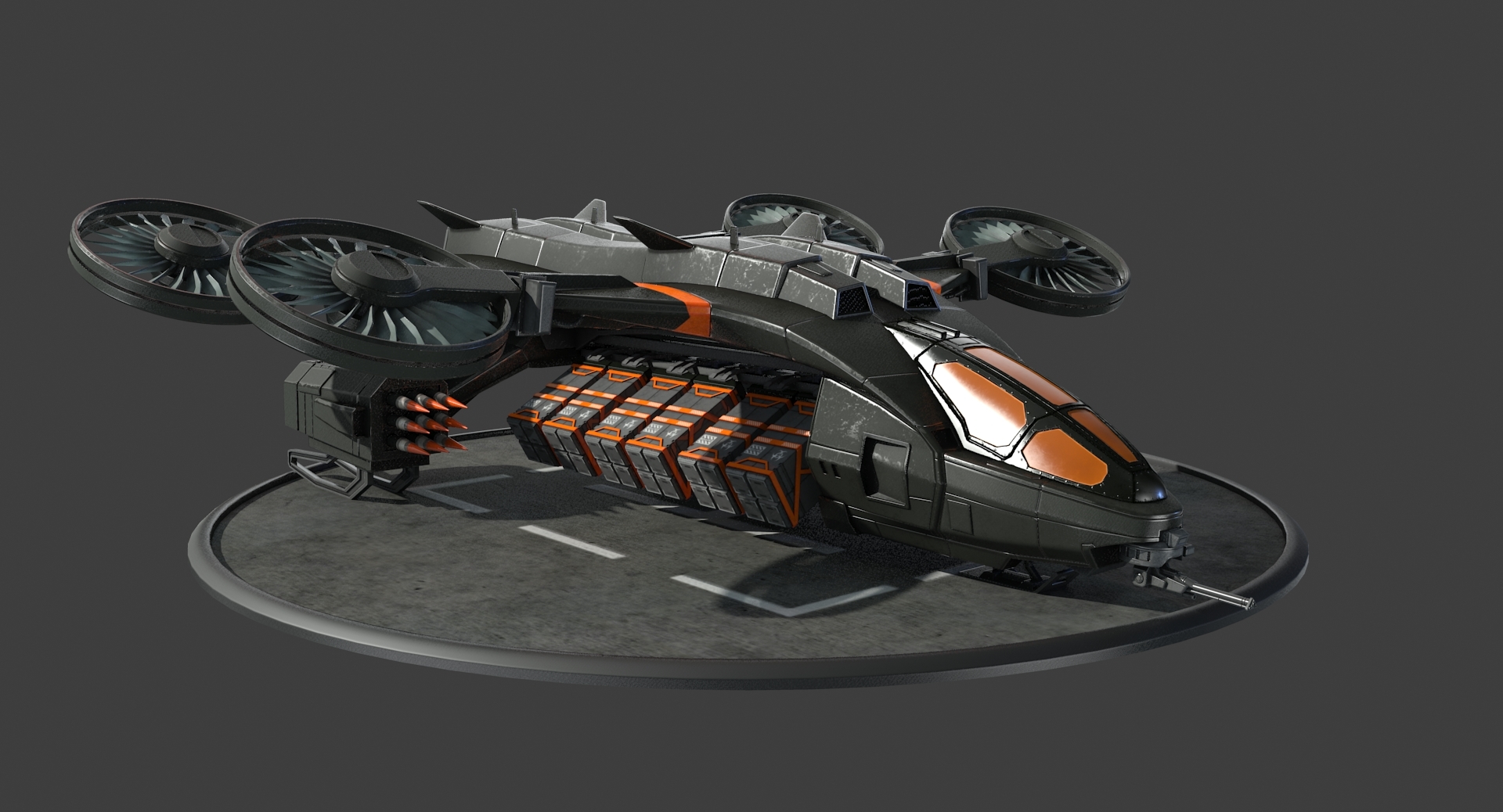 Futuristic dropship model - TurboSquid 1273381