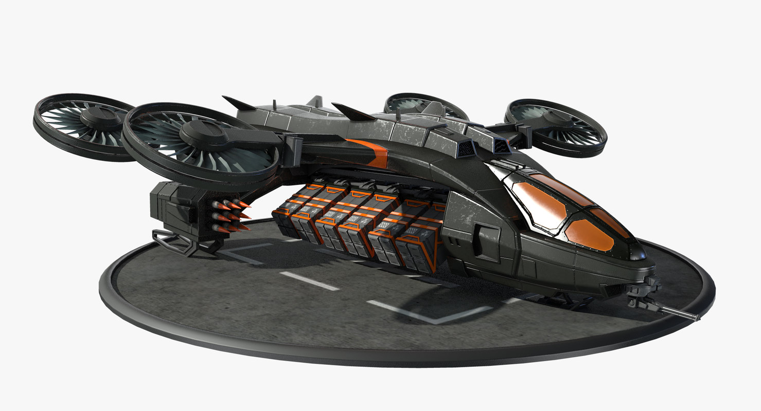 Futuristic dropship model - TurboSquid 1273381