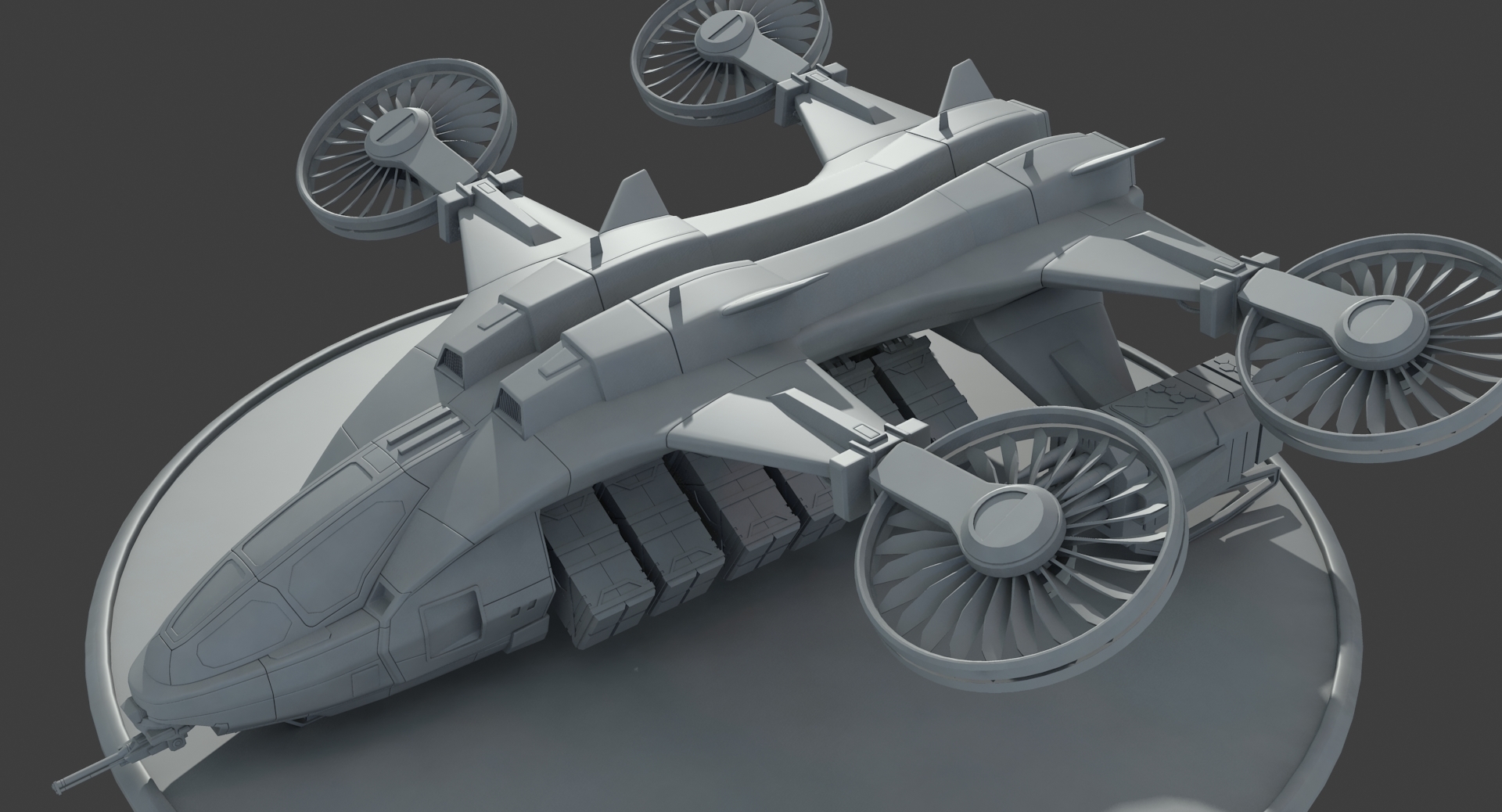 Futuristic dropship model - TurboSquid 1273381