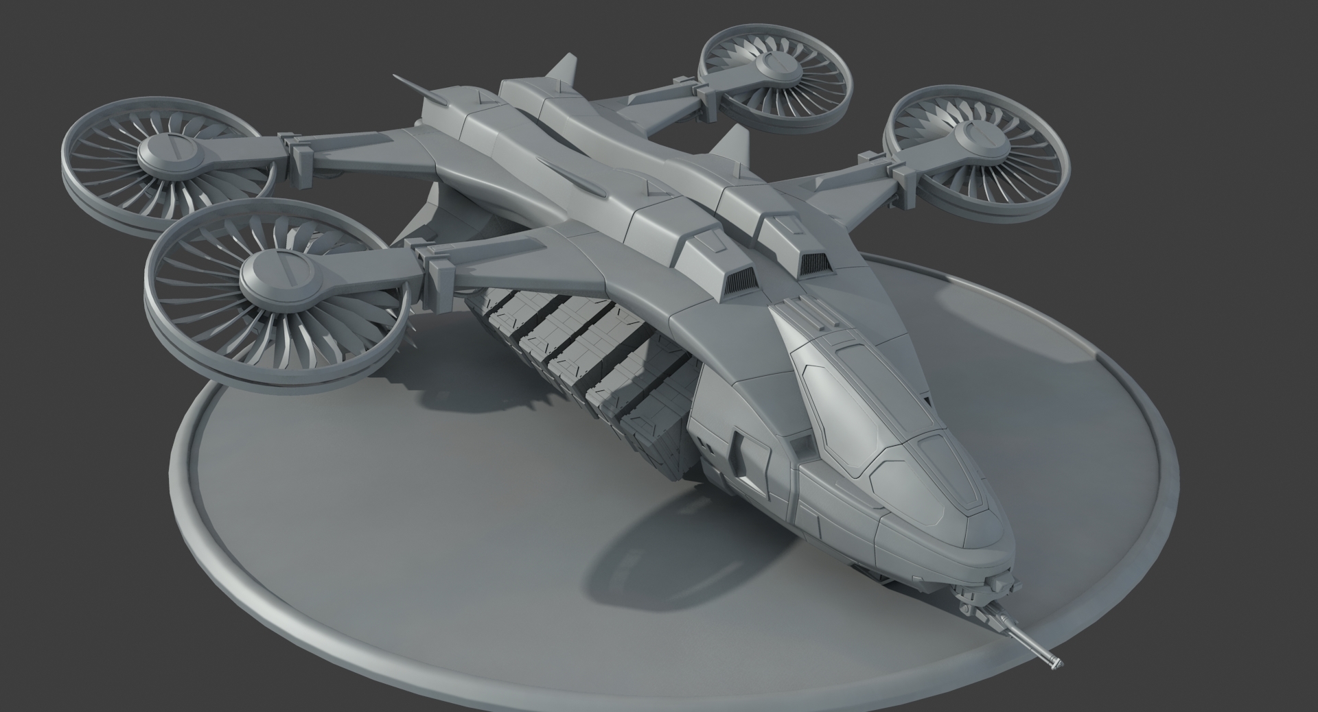 Futuristic dropship model - TurboSquid 1273381