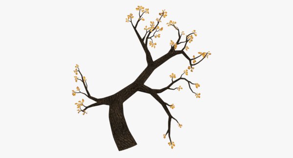 3D oak branch tree model - TurboSquid 1273582