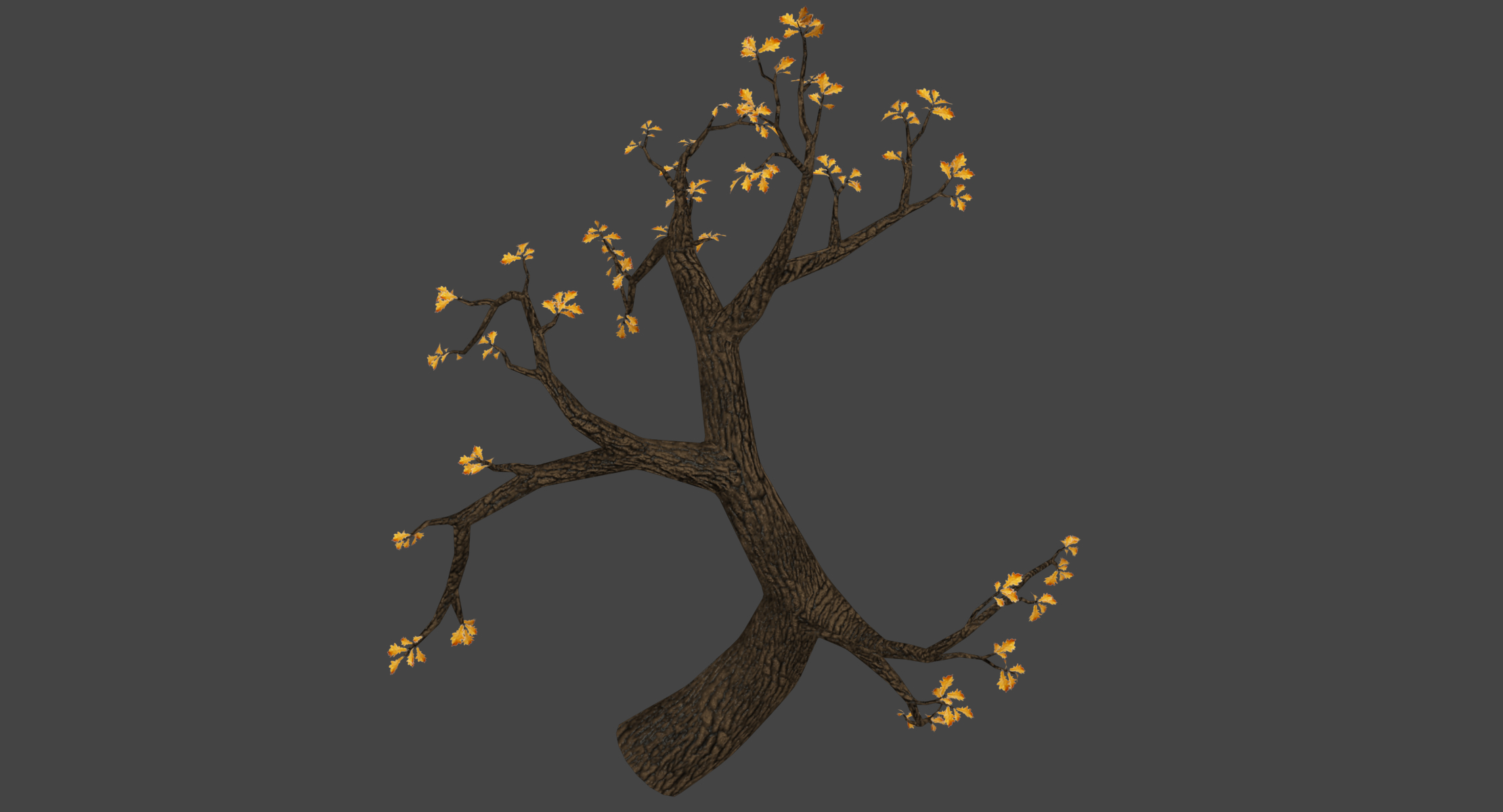 3D oak branch tree model - TurboSquid 1273582