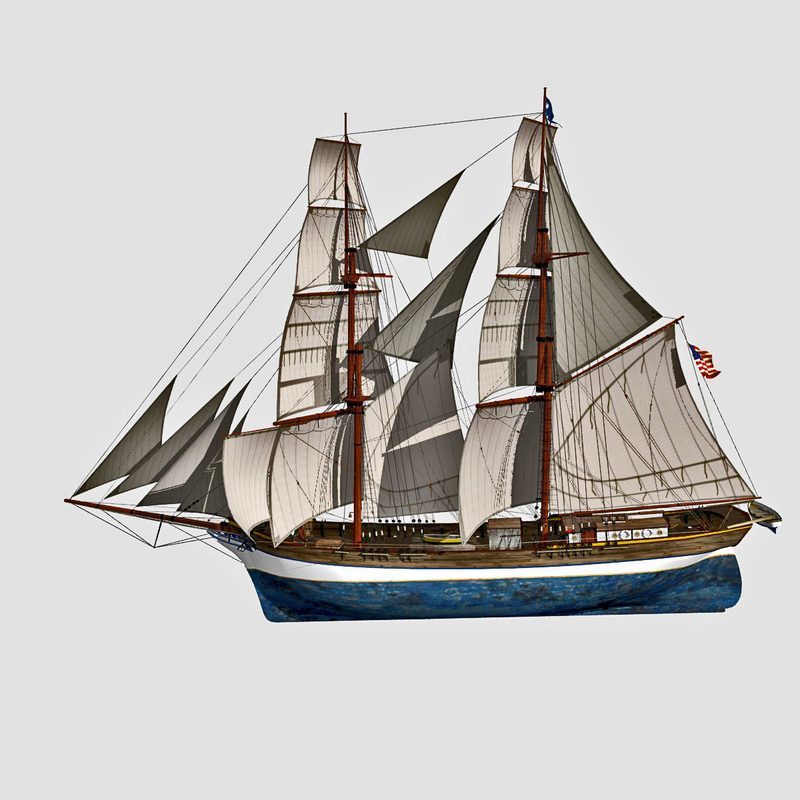 Brig Ship 18743D模型 - TurboSquid 1273732