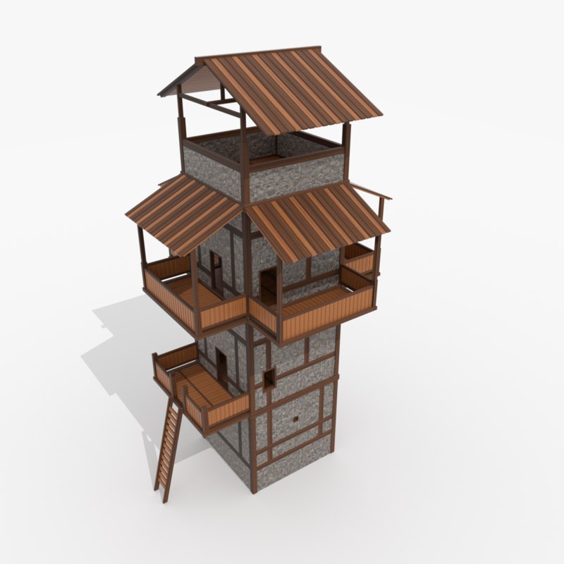 3D roman fantasy watchtower model - TurboSquid 1273792
