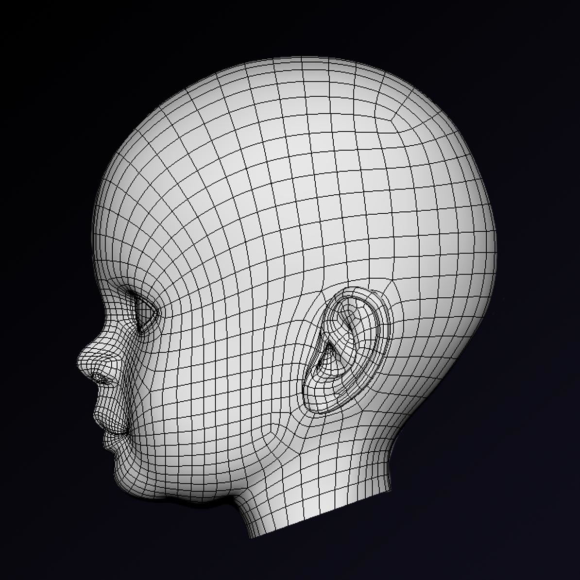 Baby head base mesh 3D model - TurboSquid 1274099