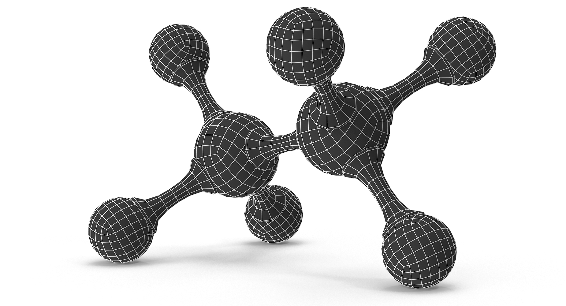 3D ethane molecular model - TurboSquid 1274306