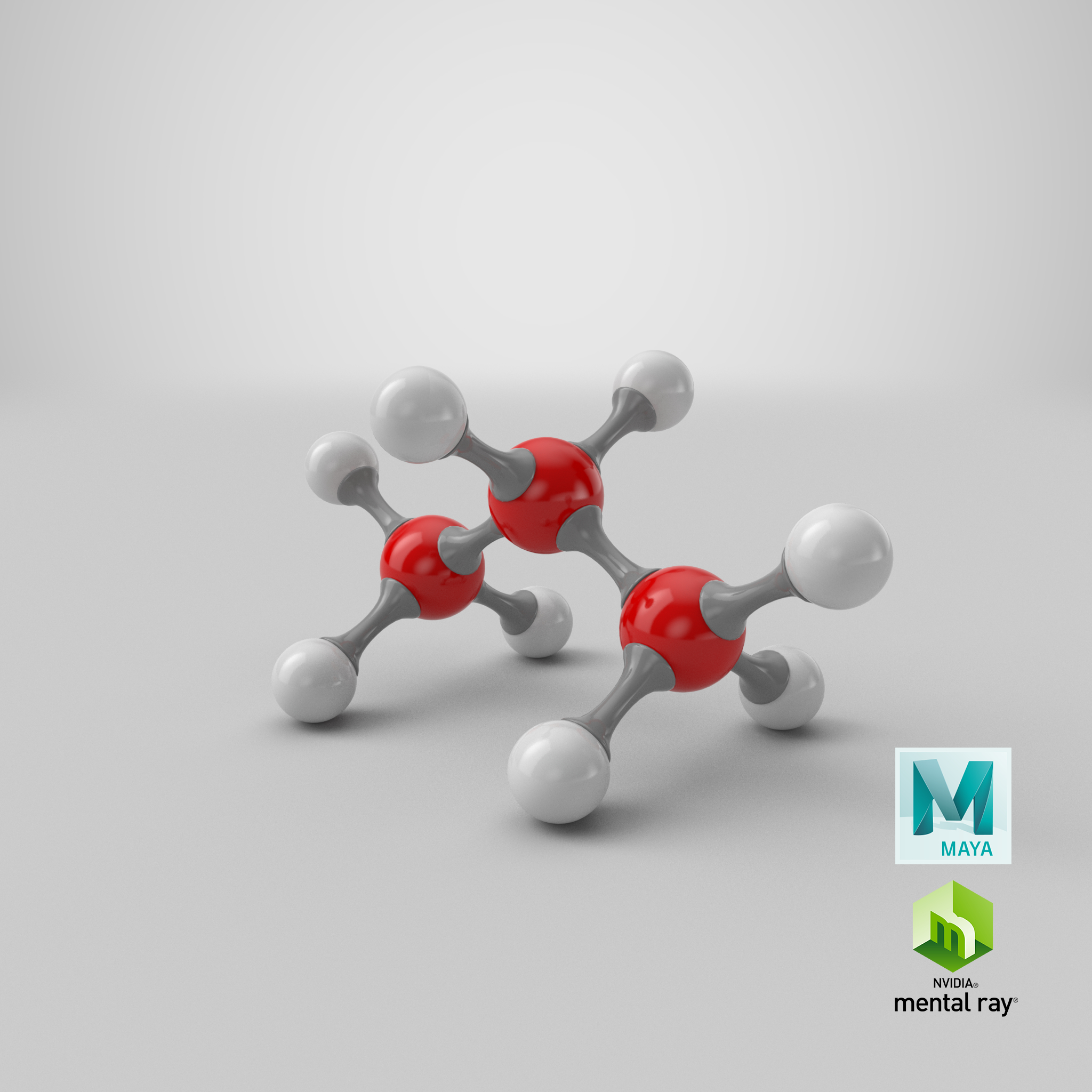 Model molekularny propanu Model 3D - TurboSquid 1274321