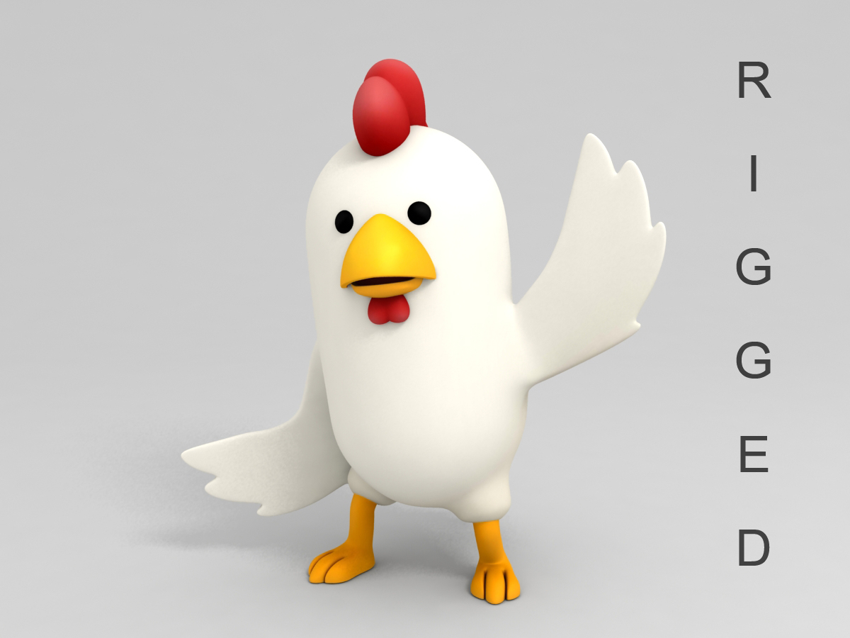 Chicken character cartoon rigged 3D - TurboSquid 1274552