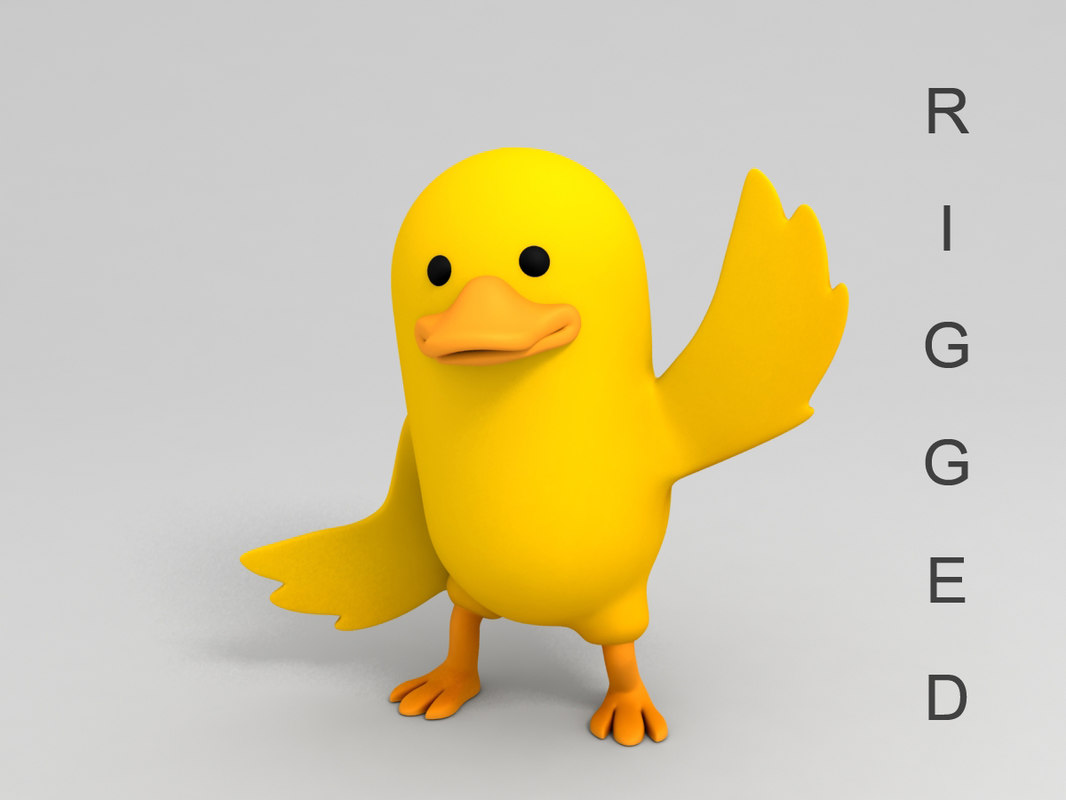 Yellow duck character cartoon 3D model - TurboSquid 1274563