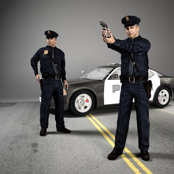 Policeman set figures 3D - TurboSquid 1275060