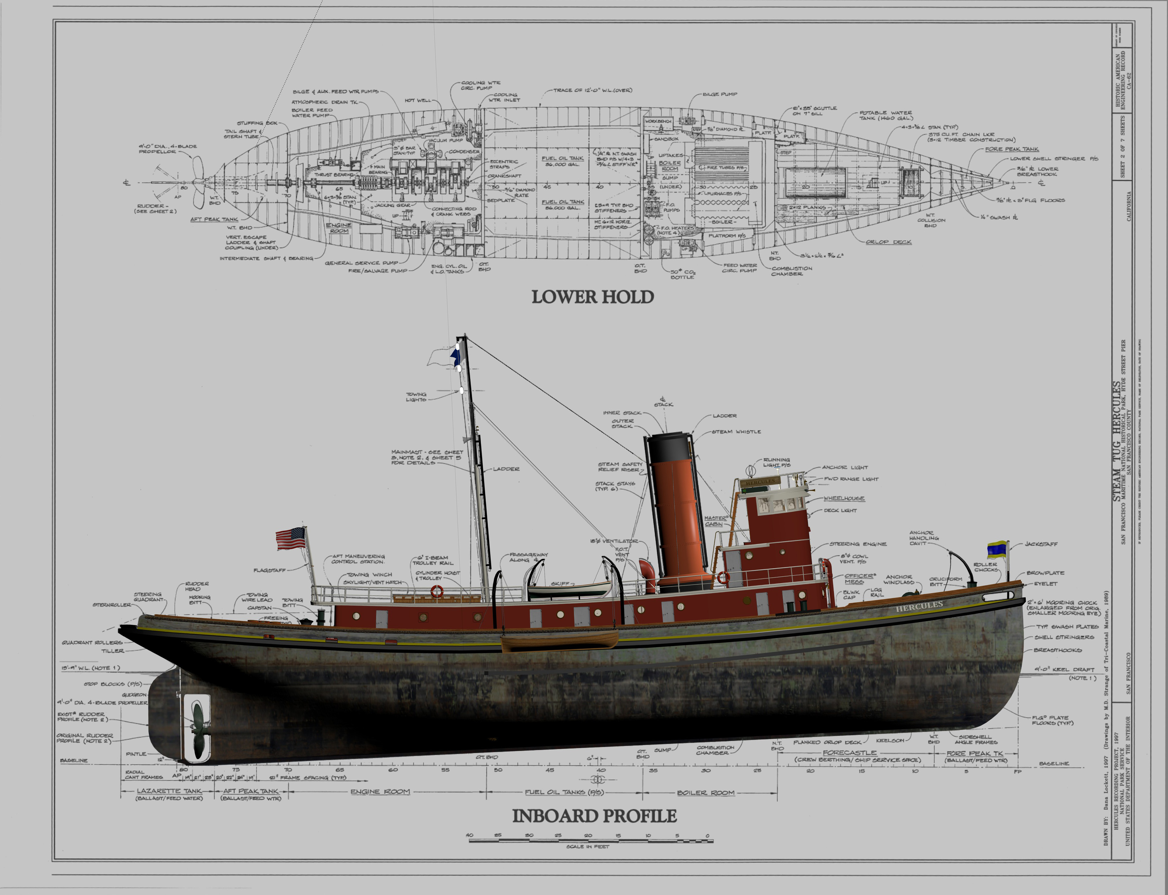 Historical tug hercules 1907 model - TurboSquid 1275150