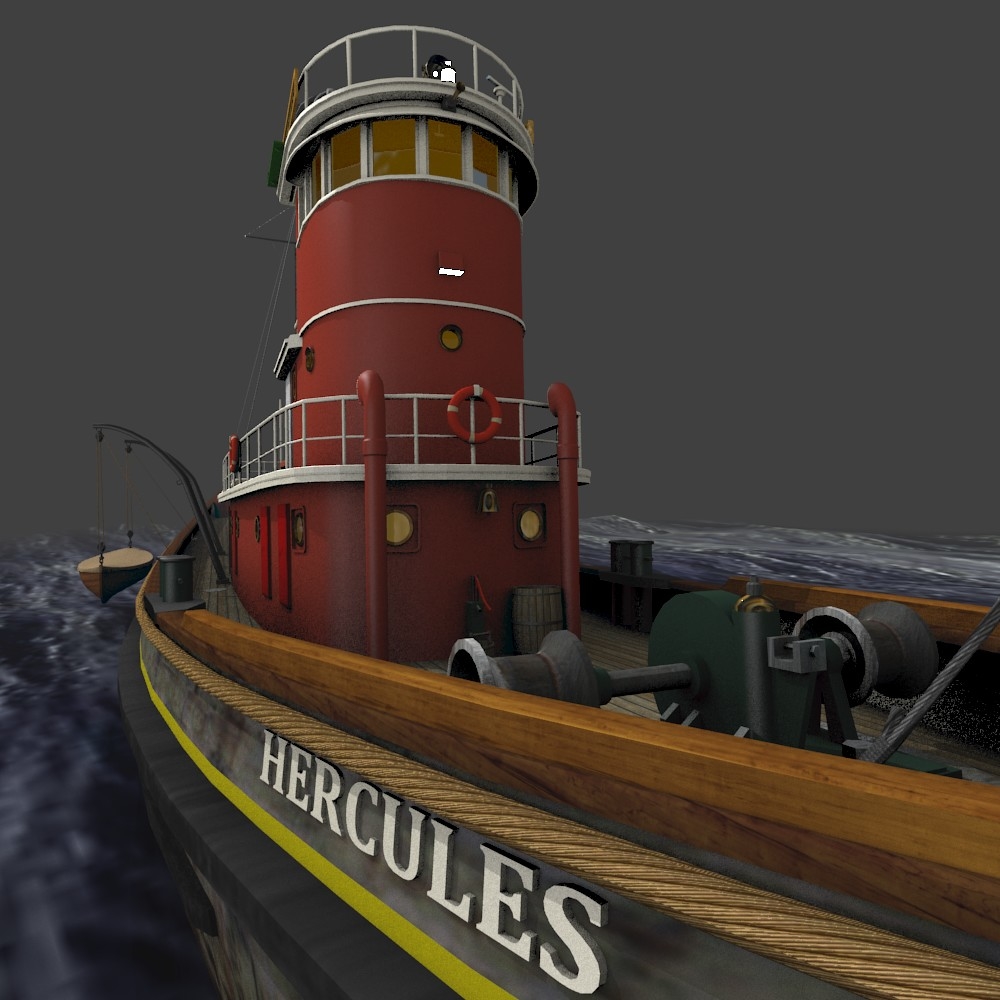 Historical tug hercules 1907 model - TurboSquid 1275150