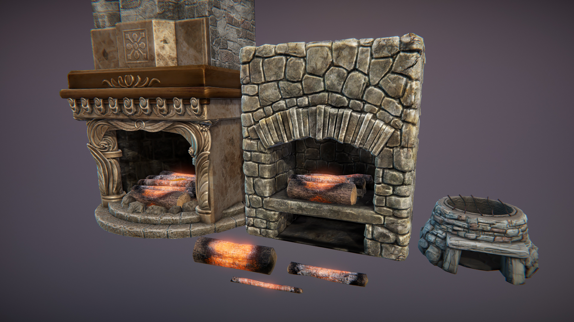 Fireplace hearths 3D - TurboSquid 1275174