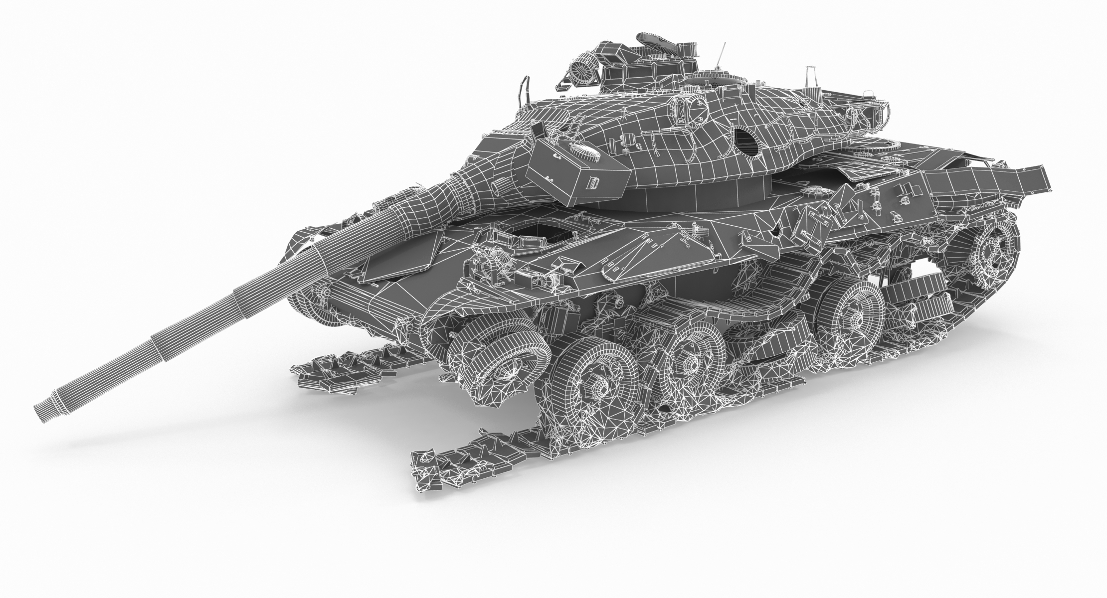 Tank 30b wreck 3D model - TurboSquid 1275330