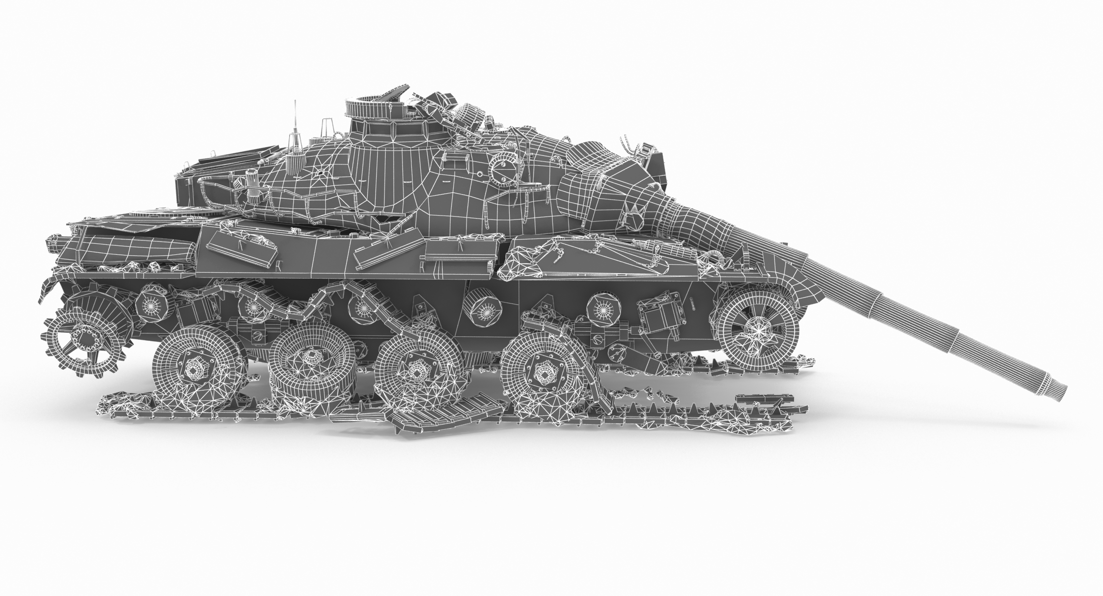 Tank 30b wreck 3D model - TurboSquid 1275330