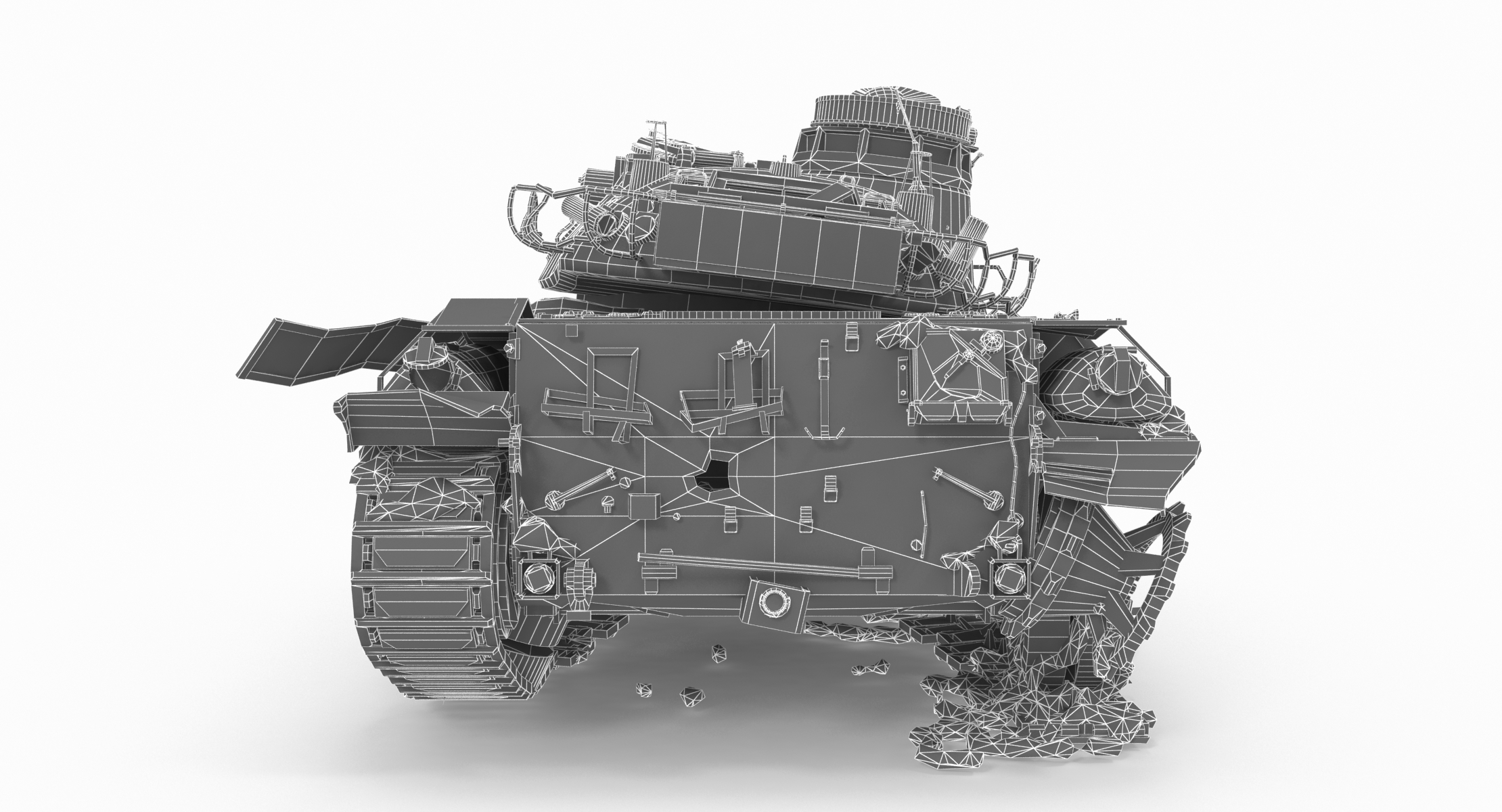 Tank 30b wreck 3D model - TurboSquid 1275330