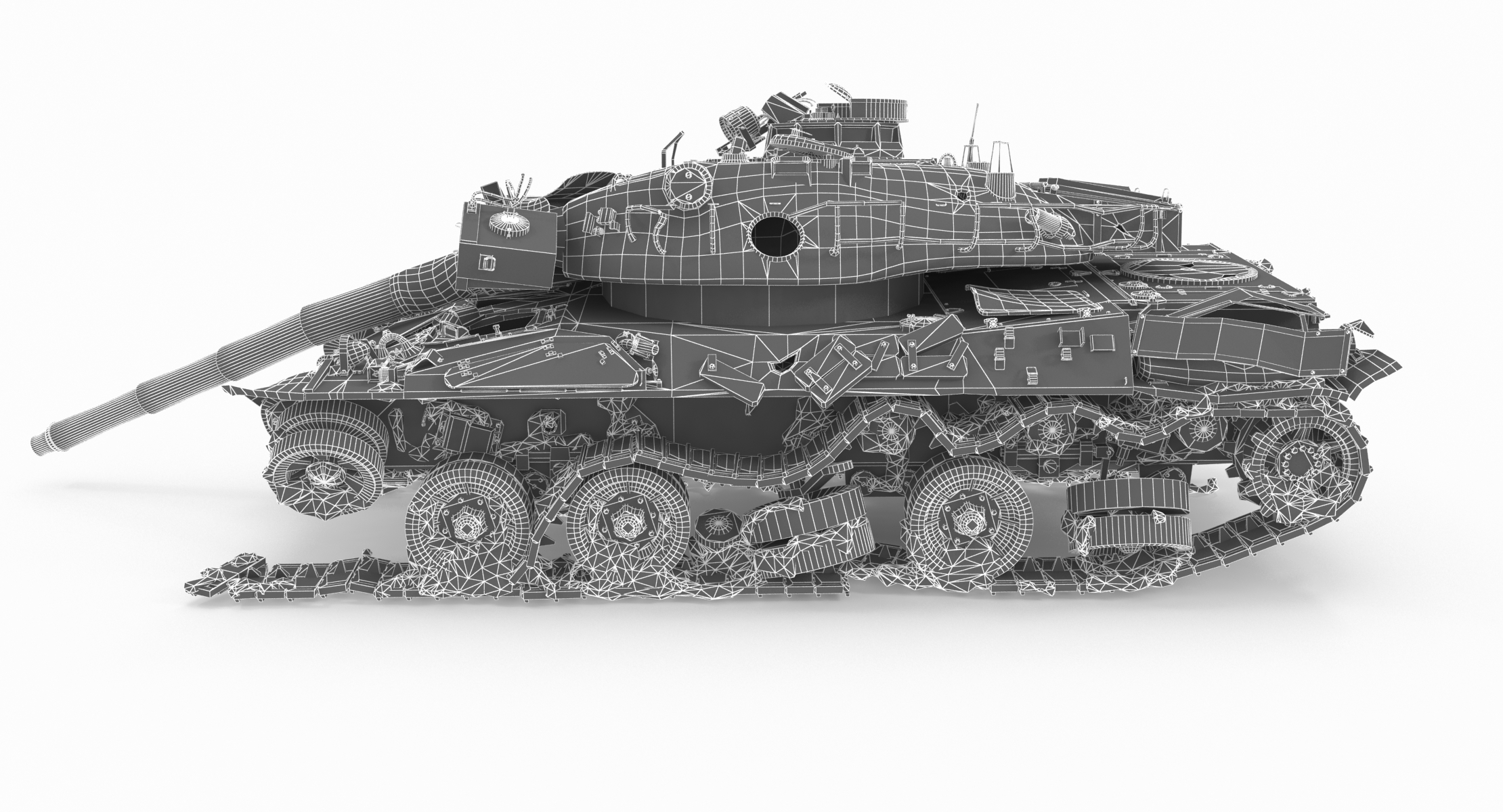 Tank 30b wreck 3D model - TurboSquid 1275330