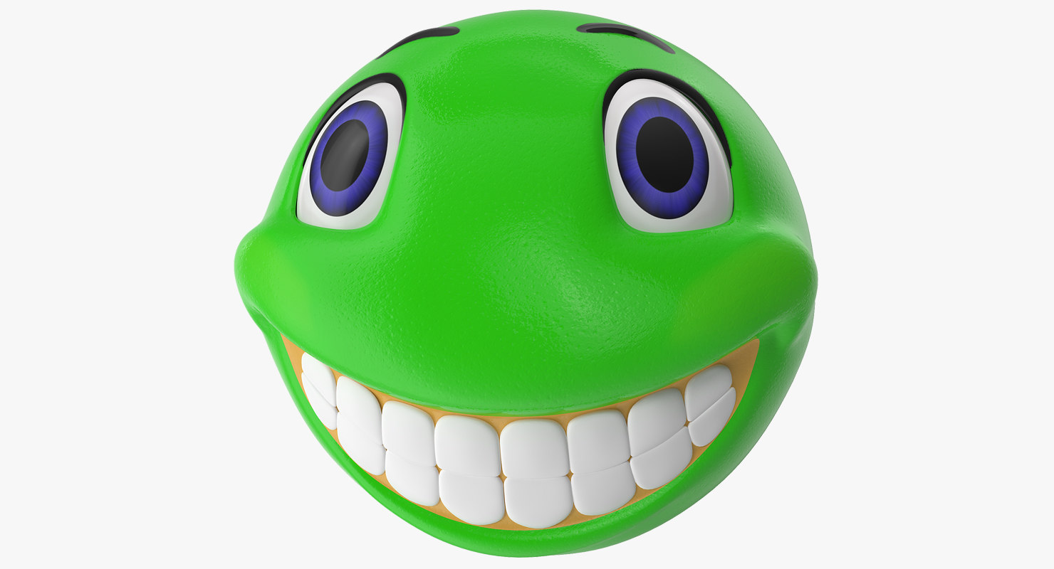 Green smile face 3D model - TurboSquid 1275780