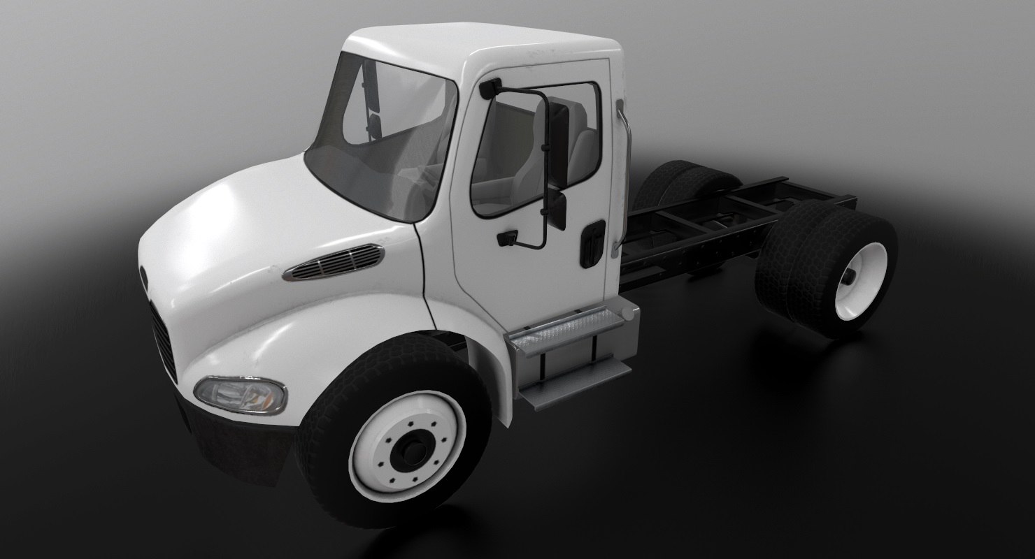 3D realistic freightliner m2 chassis - TurboSquid 1276279