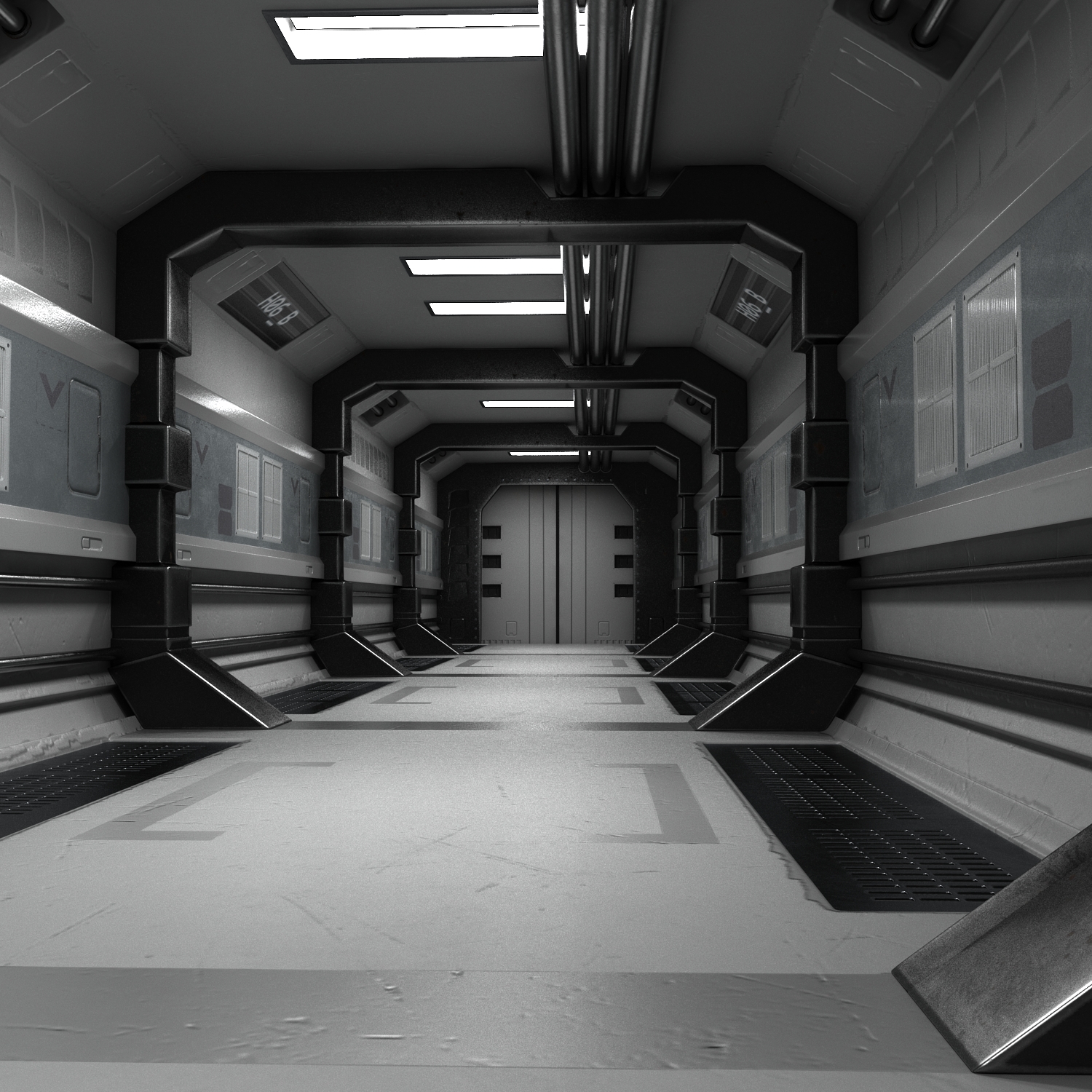 3D scifi hallway - TurboSquid 1276522