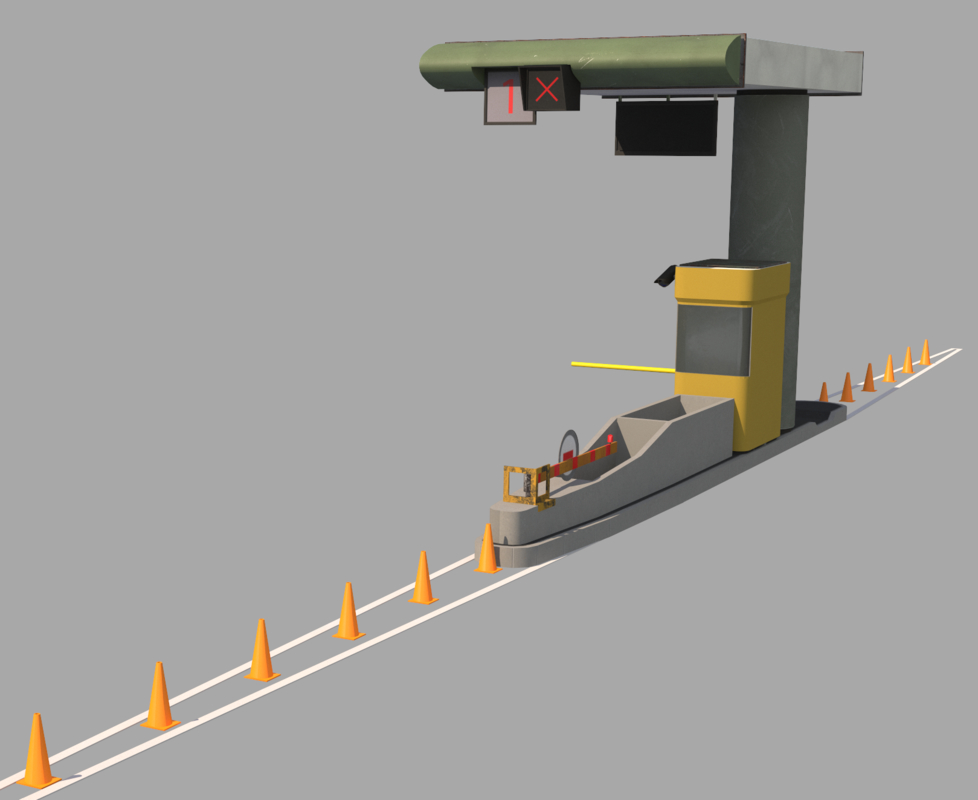 Highway toll gate 3D model - TurboSquid 1276835
