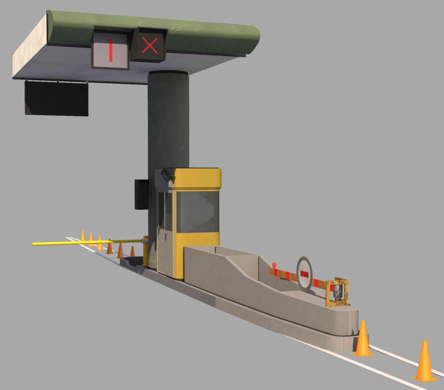 Highway toll gate 3D model - TurboSquid 1276835