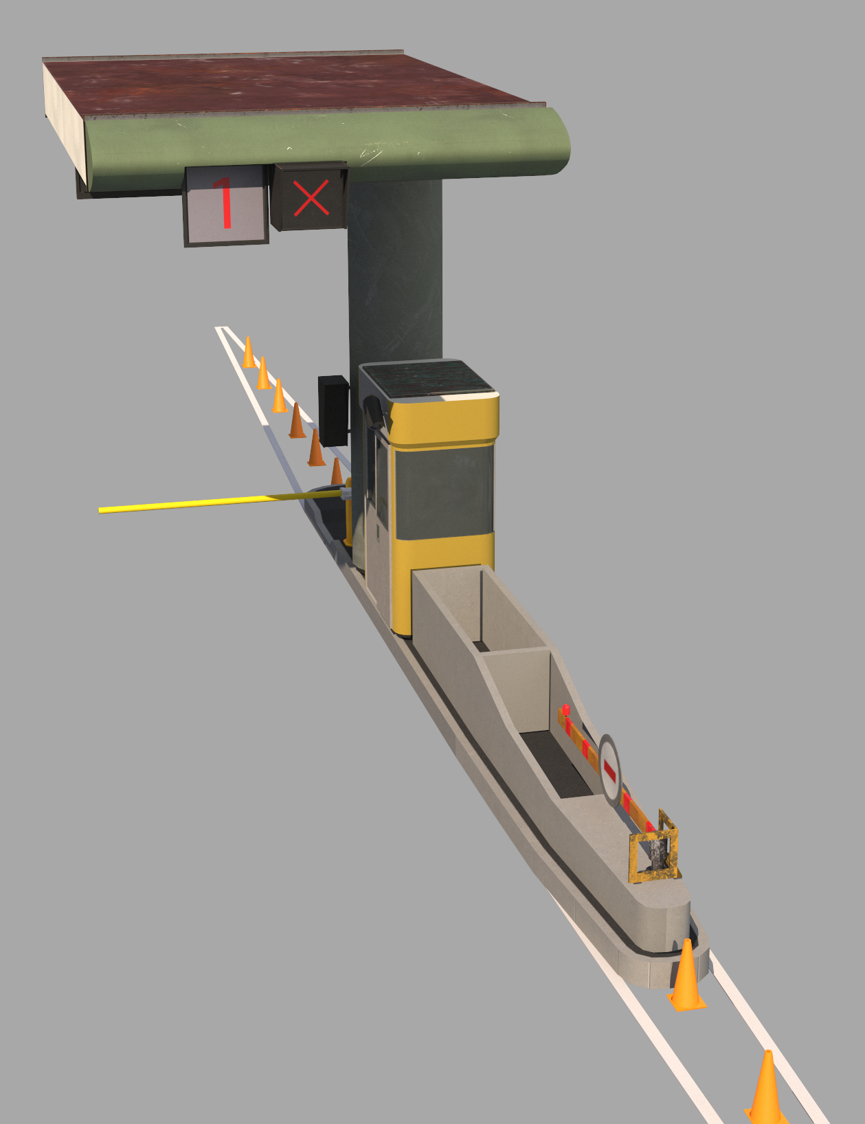 Highway toll gate 3D model - TurboSquid 1276835