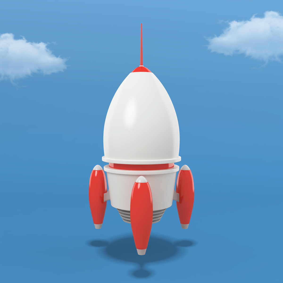 Cartoon rocket model - TurboSquid 1277270