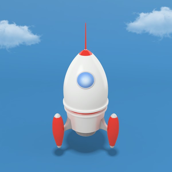 Cartoon rocket model - TurboSquid 1277270